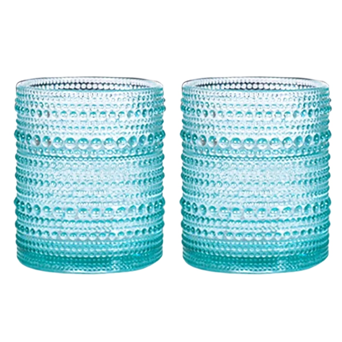 Vintage Glassware Drinking Glasses Set of 2,12 oz Hobnail Glass Cups ...