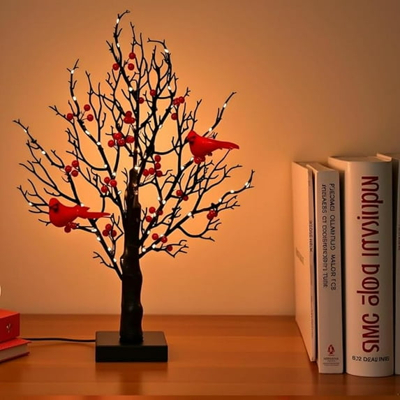 Vintage Glowing Tree with Cardinals, Led Cardinal Tree, 21 in 2025 New ...