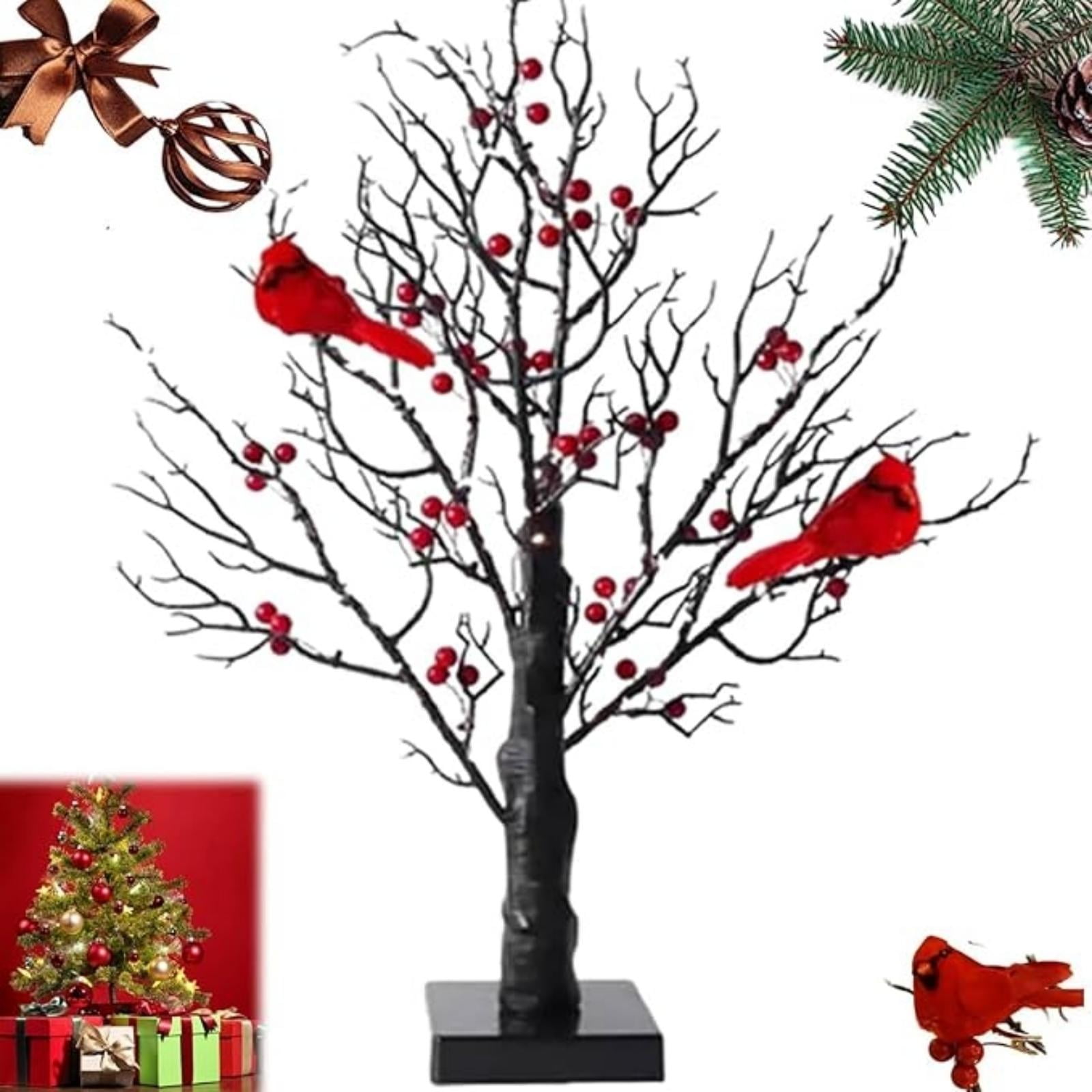 Vintage Glowing Tree with Cardinals, red Bird Tree Lights,Lighted Red ...