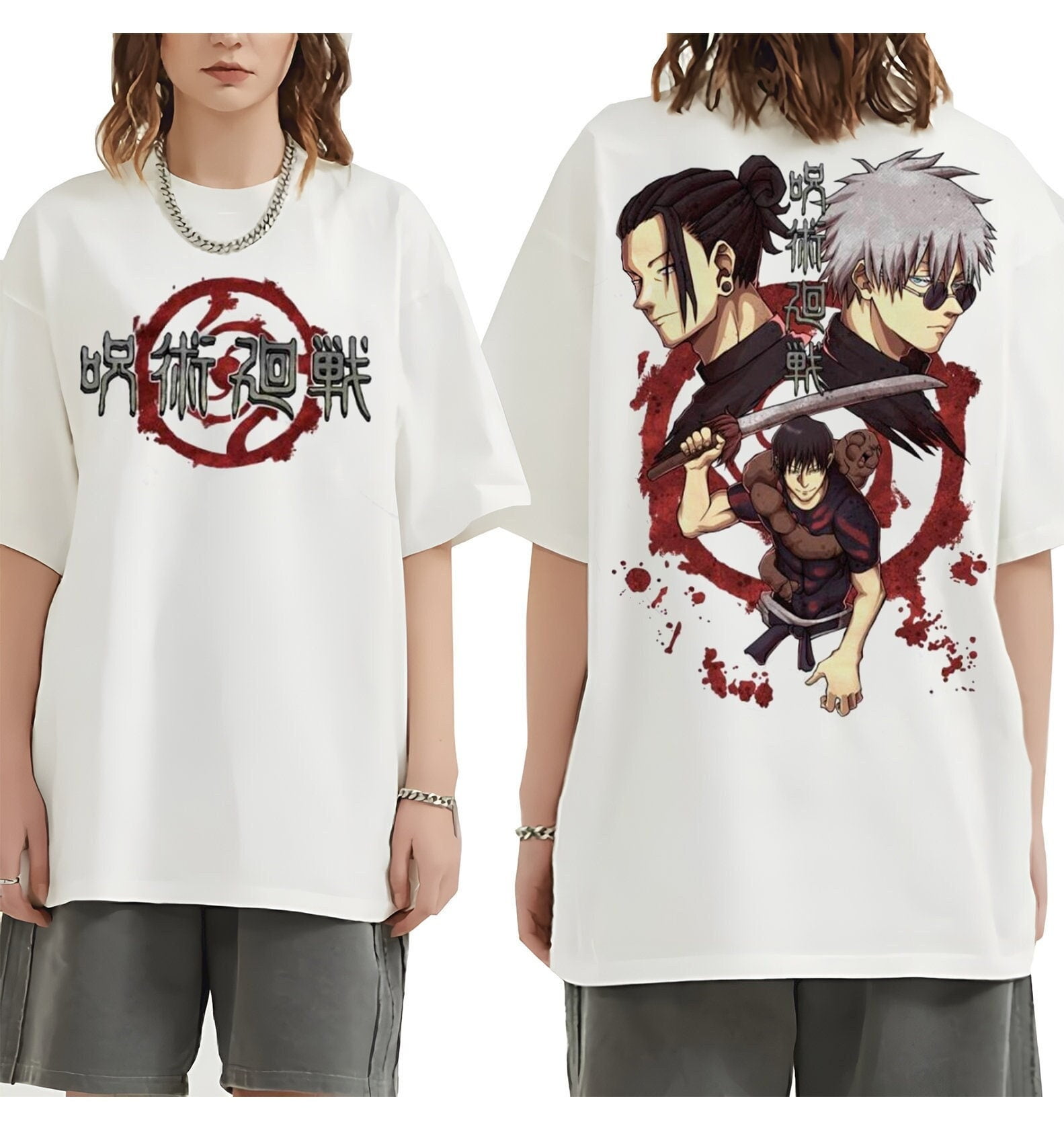 Vintage Gojo, Geto and Toji Double-Sided Shirt, Satoru Gojo Shirt, Toji ...