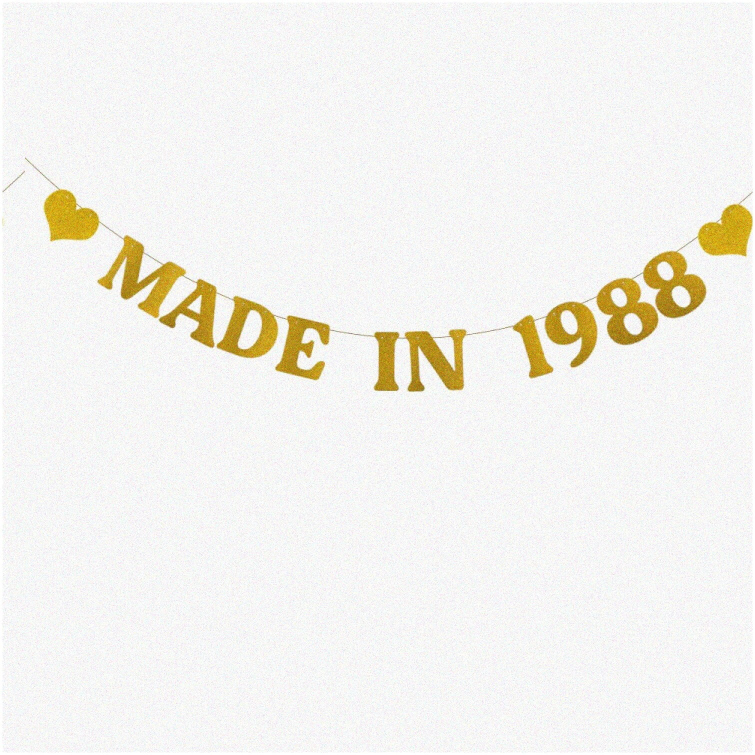Vintage Gold Glitter 35th Birthday Banner - 1988 Edition. Perfect Man's ...