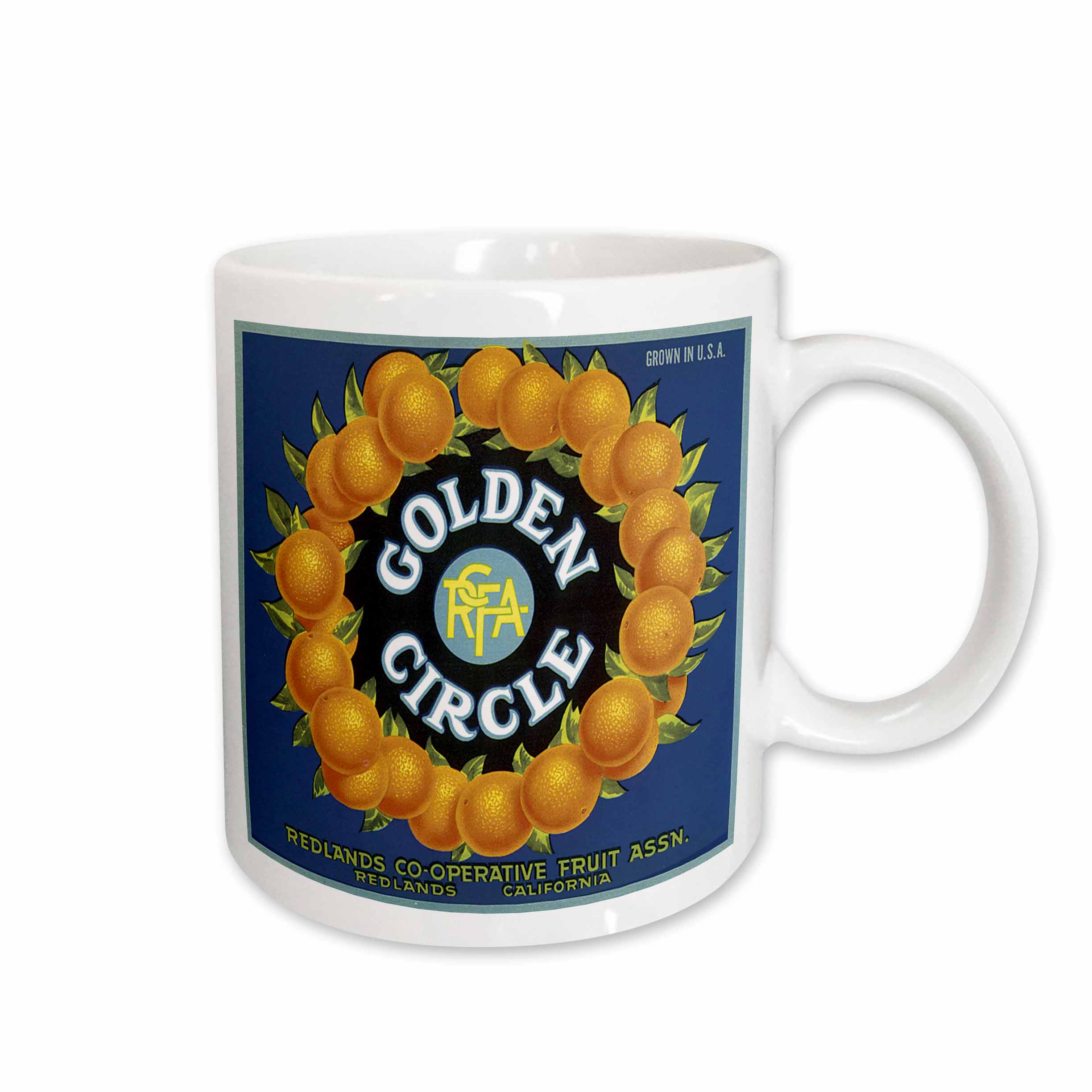 Vintage Golden Circle Redlands California Crate Label 15oz Mug mug ...