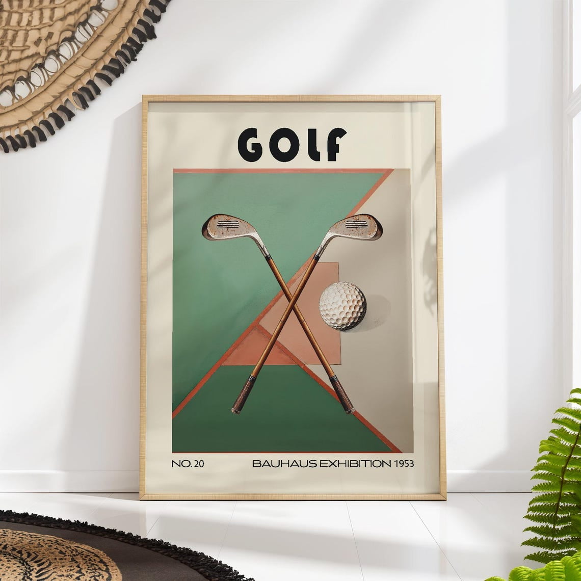 Vintage Golf Print Bauhaus Exhibition Retro Wall Art Mid Century Modern ...