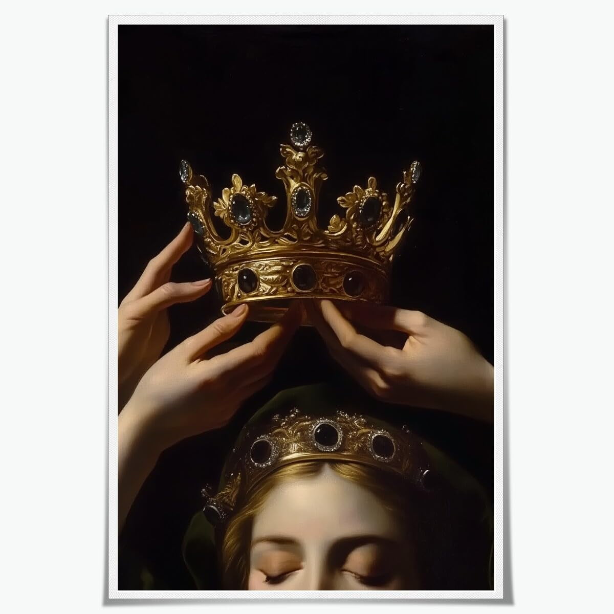 Vintage Gothic Crown Wall Art,Victorian Dark Academia Queen Crowns Art ...