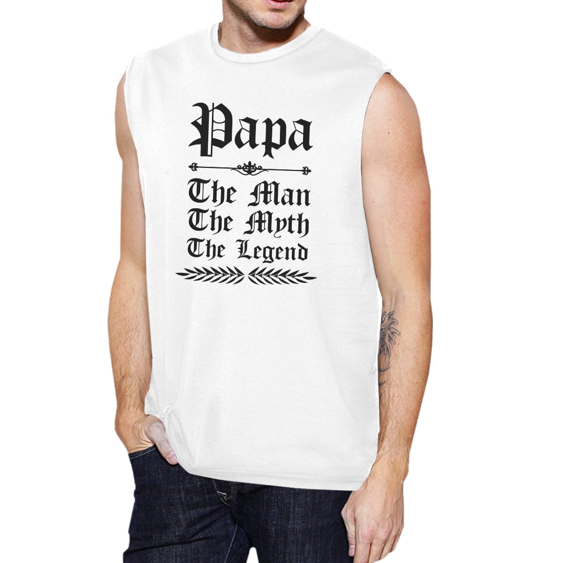 Vintage Gothic Papa Mens Popular Workout Gym Muscle Shirt For Dad ...