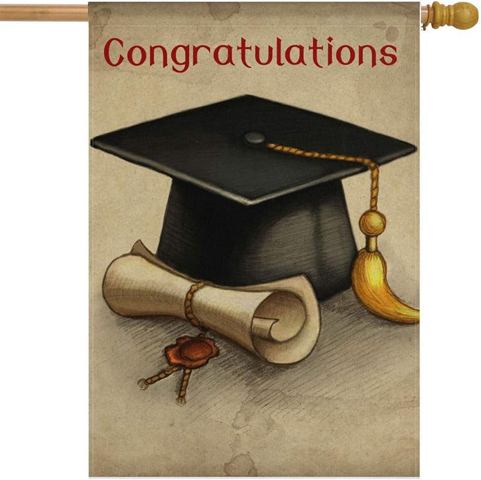 Vintage Graduation Cap Double Sides Garden Yard Flag Decoration, Dad's ...