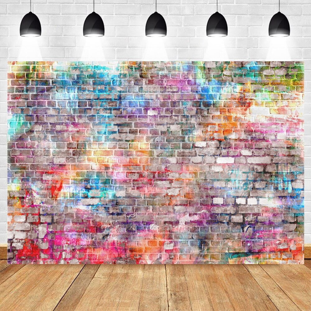Vintage Graffiti White Brick Wall Backdrop for Photography Wedding Baby ...