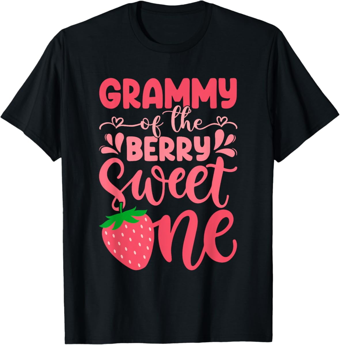 Vintage Grammy Of The Berry Sweet One Strawberry 1St Birthday T-Shirt ...