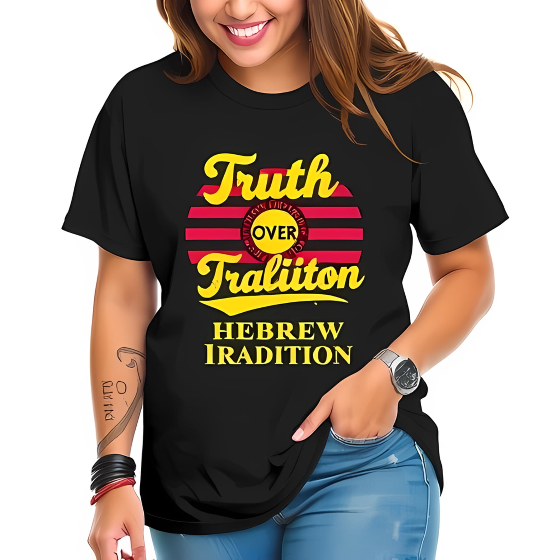 Vintage Graphic Cotton Short Sleeve T-Shirt - " Truth Over Tradition ...