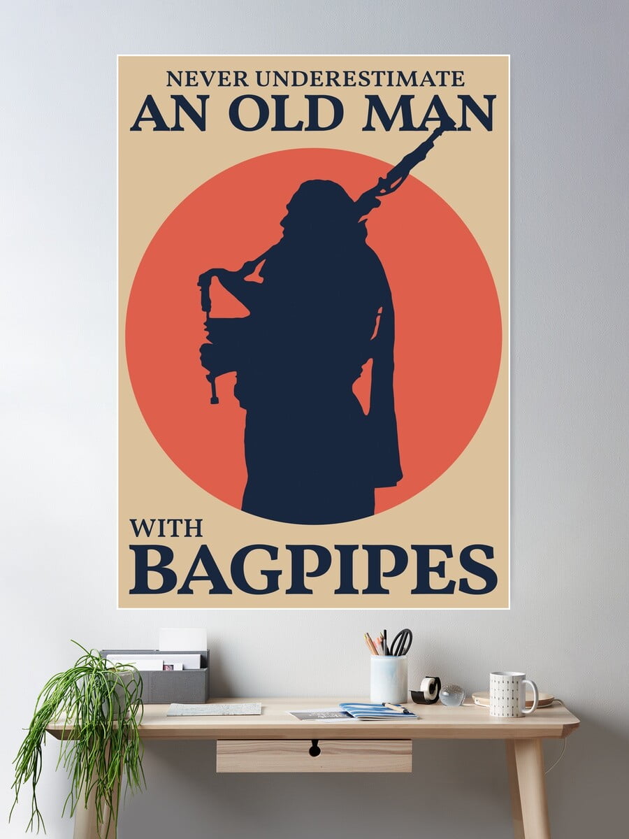 Vintage Great Scottish Highland Bagpipe Poster Wall Art, Modern Wall ...