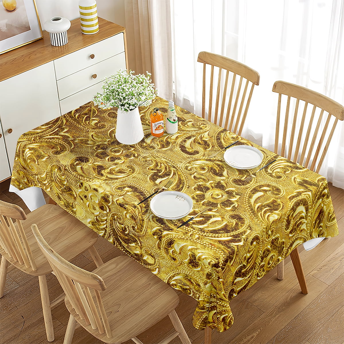Vintage Greek Gold Rectangular Tablecloth Luxury Home r for Kitchen ...