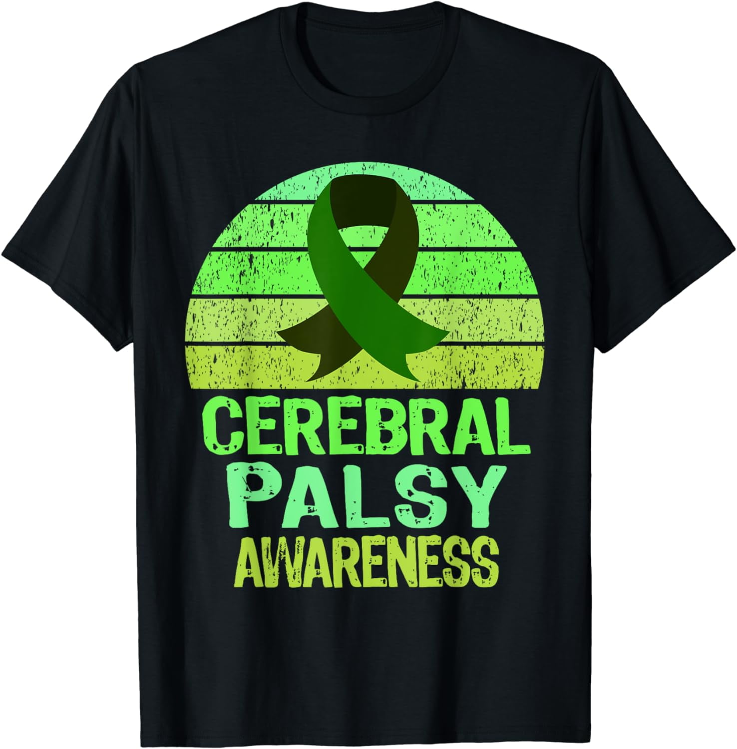 Vintage Green Cerebral Palsy Awareness Tee Ribbon CP Warrior T-Shirt - Walmart.com