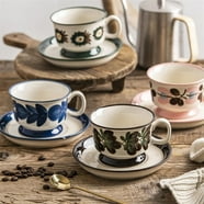 Lynns Paradise Millicent Floral Set of 12 Cup & Saucer Set, Service for ...