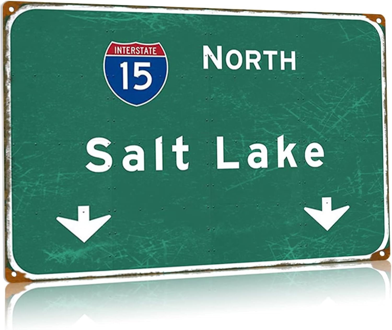 Vintage Green Metal Tin Signs North Detroit Interstate 75 Road Sign ...