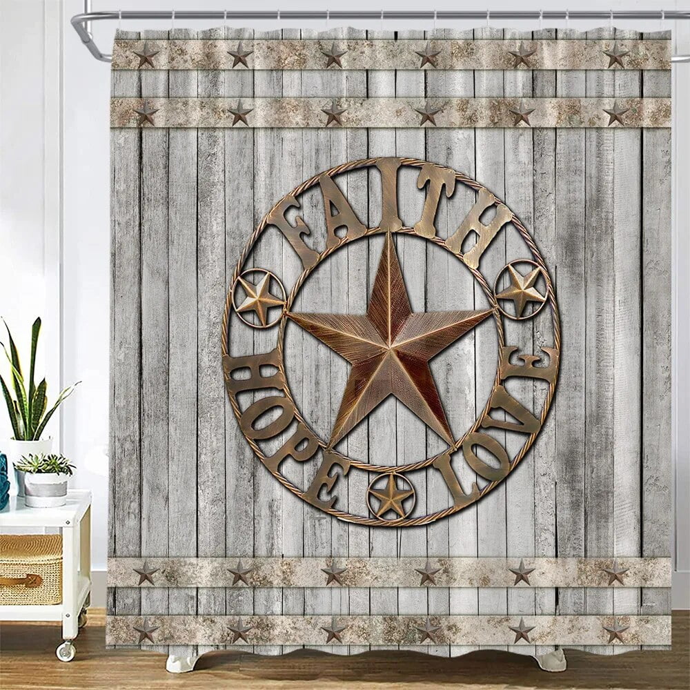 Vintage Grey Wood Plank Shower Curtains Rustic Farm Barn Retro Board ...