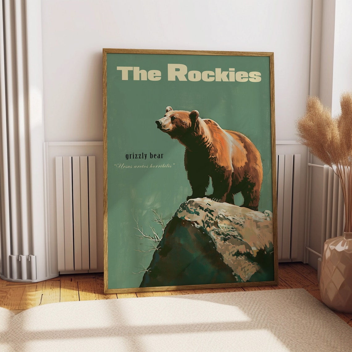 Vintage Grizzly Bear Print Retro Hunting Poster Outdoors Poster Travel ...