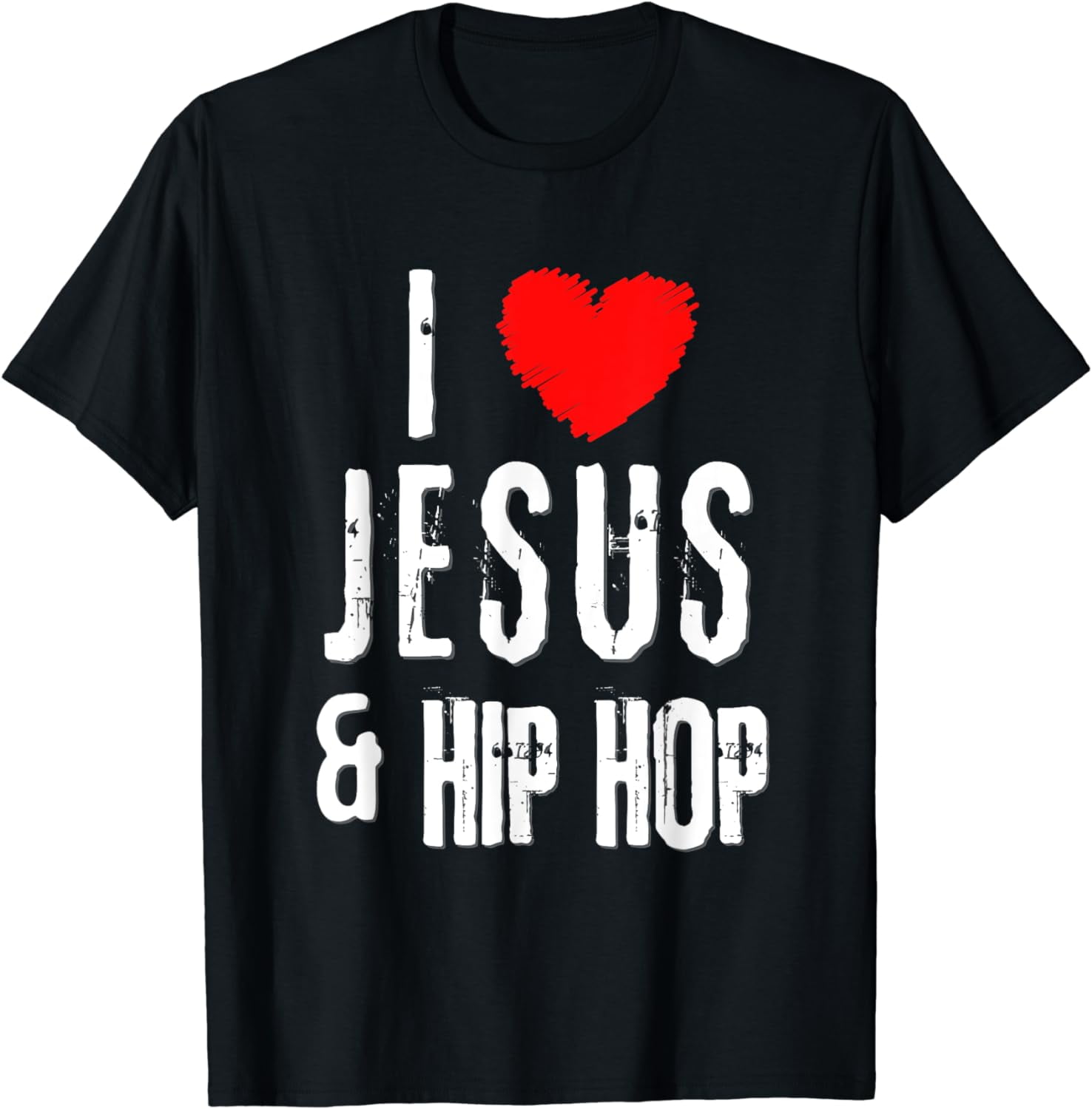Vintage Grunge I Love JESUS & HIP HOP, Christian T-Shirt - Walmart.com