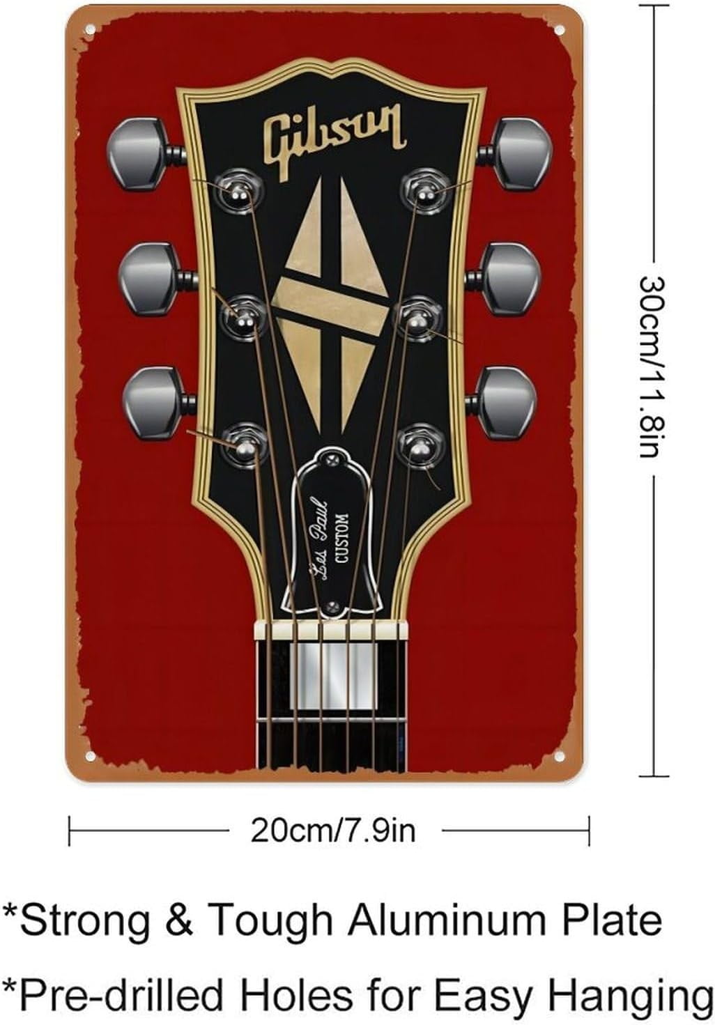Vintage Guitar Gibson LES Paul Custom Tin Metal Signs Home Décor 8x12 ...