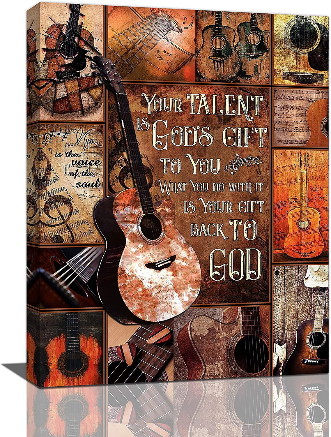 Vintage Guitar Wall Art Guitar Pictures Wall Decor Music Painting ...
