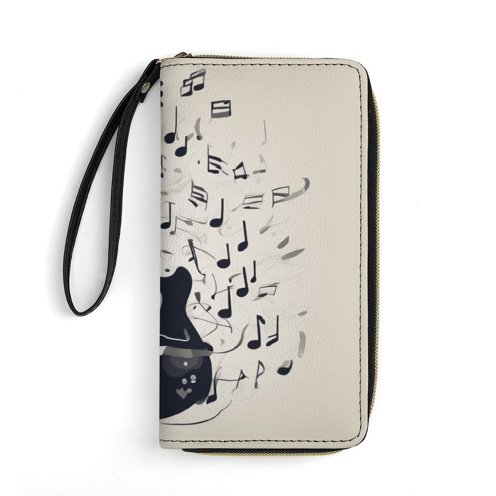 Vintage Guitar With Wings Wallet for Womens PU Leather Zip Around ...