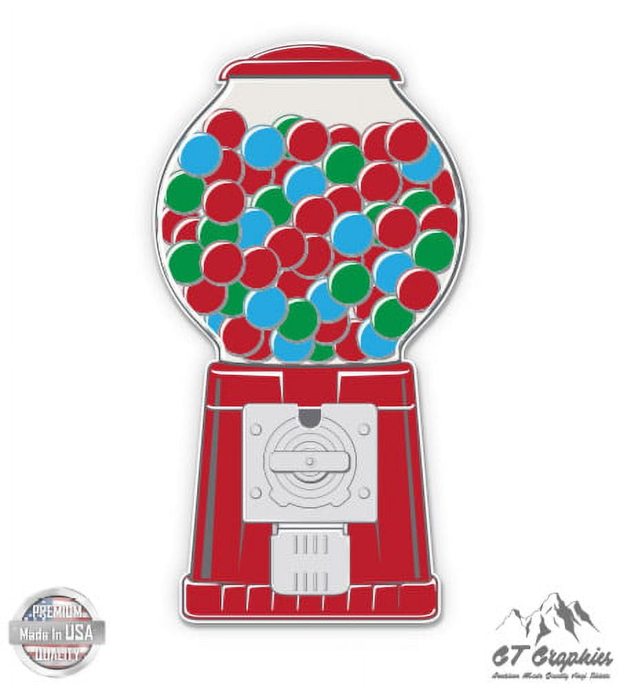 Vintage Gumball Machine - 8" Vinyl Sticker - For Car Laptop I-Pad ...