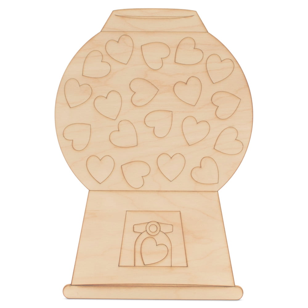 Vintage Gumball Machine Wood Cutouts 6-inch, 1/8 inch Thick, Pack of 10 ...