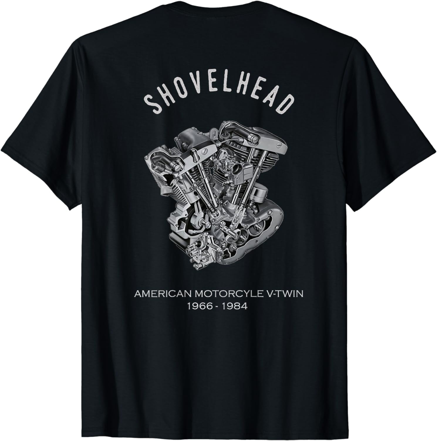 Vintage HD Motorcycle VTwin ShovelHead Engine Drawing Biker T-Shirt ...