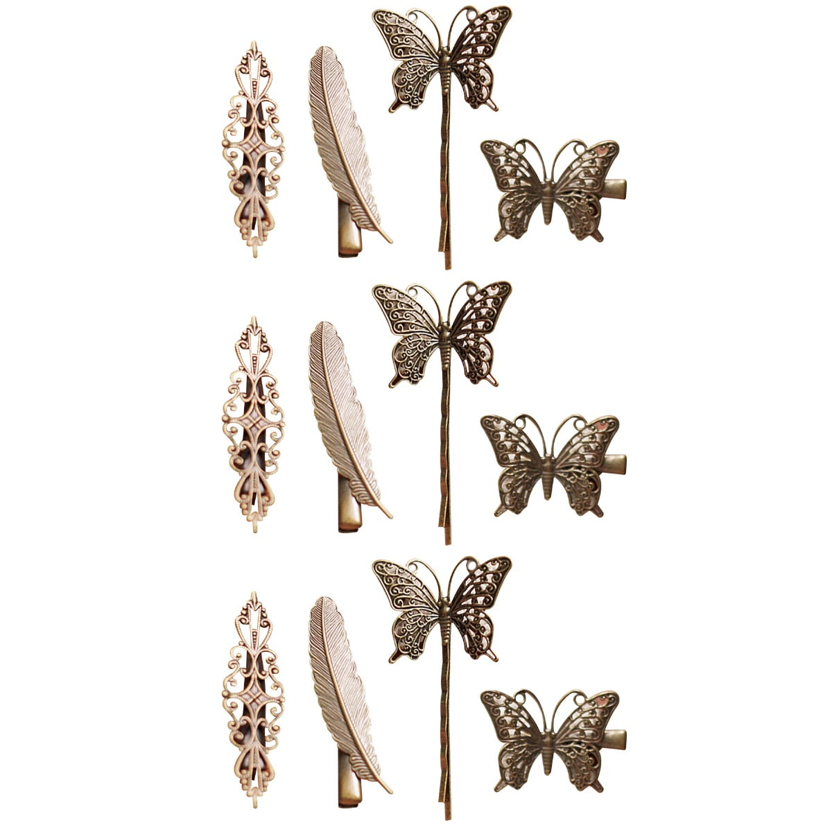 Vintage Hairclip Bronze Hariclip 12 Pcs Mori Literature and Art Pin ...