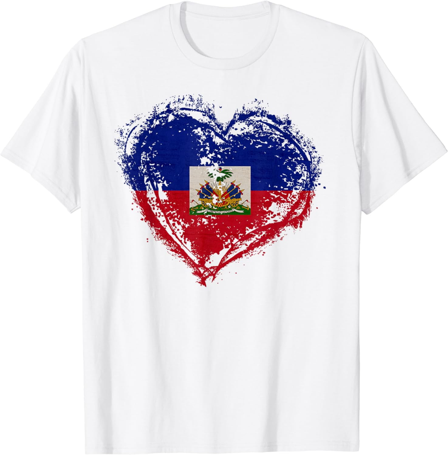 Vintage Haiti Heart Shape Haitian Flag Stylish Design T-Shirt - Walmart.com