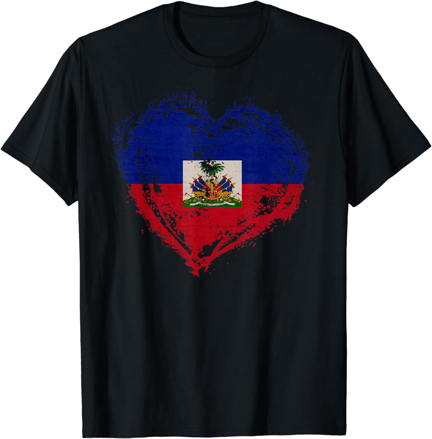 Vintage Haiti Heart Shape Haitian Flag Stylish Design T-Shirt - Walmart.com