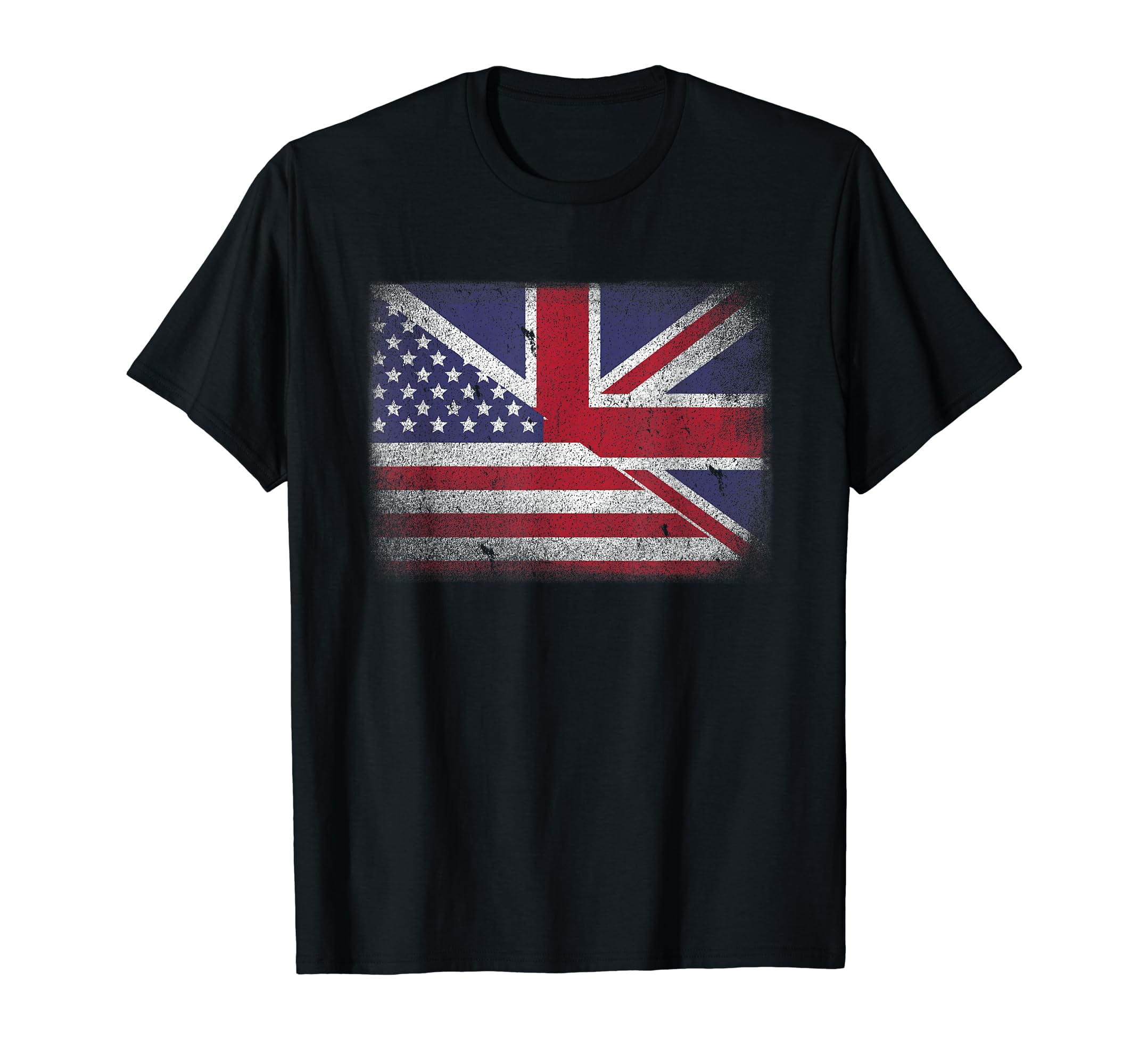 Vintage Half American Half British Flag Great Britain Usa T-Shirt ...