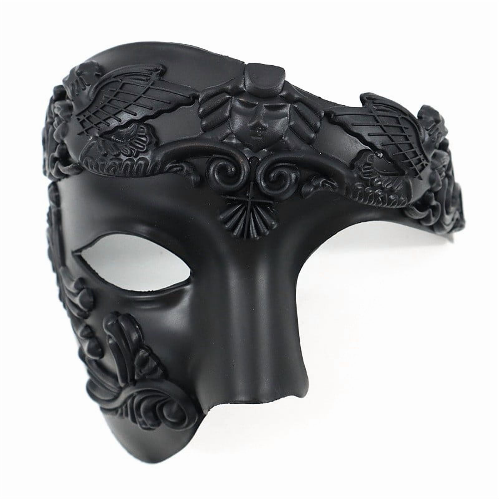 Vintage Half-Face Masquerade Mask, Ornate Carving Design Decorative ...