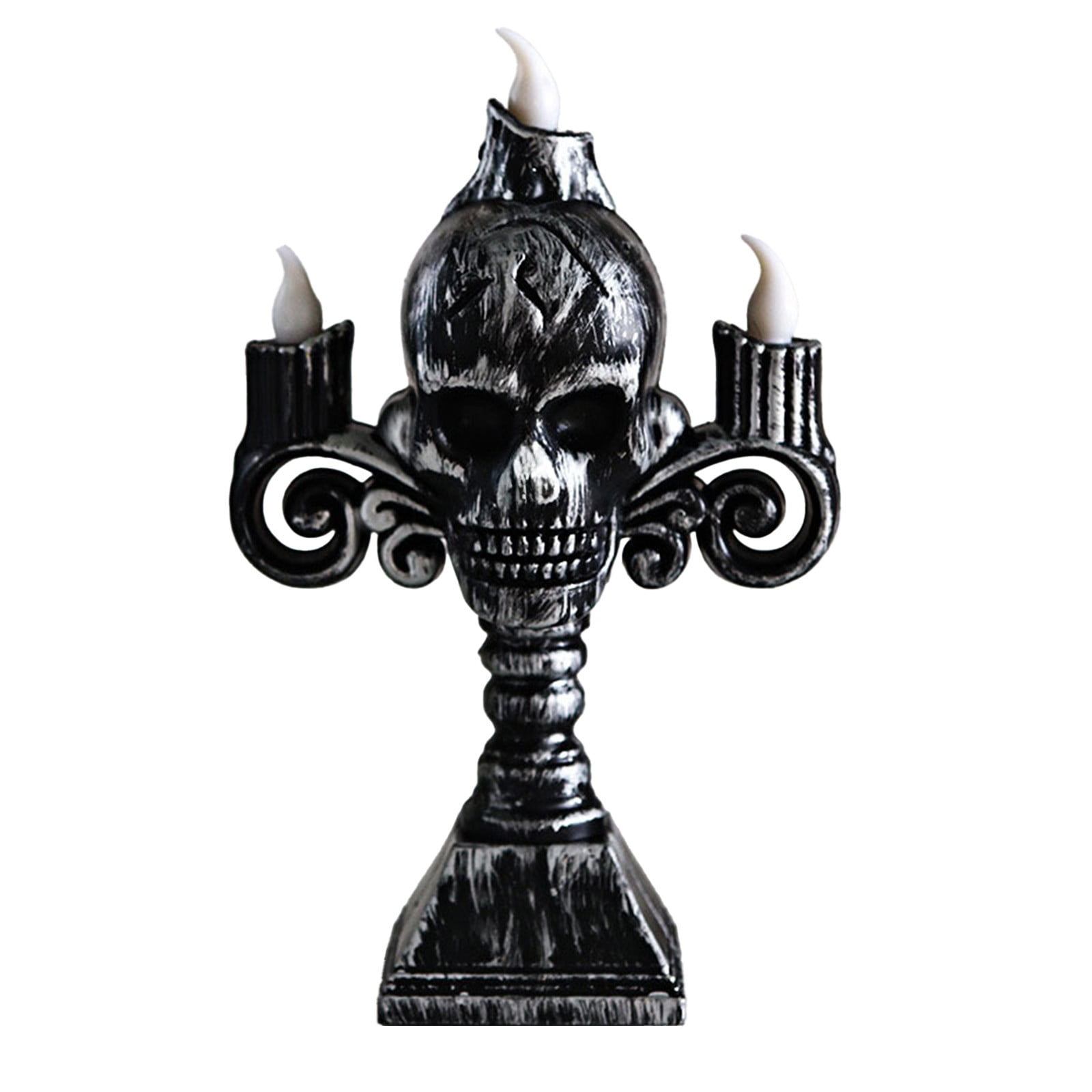 Vintage Halloween Candle Light, Spooky Skeleton Head Flameless Candles ...