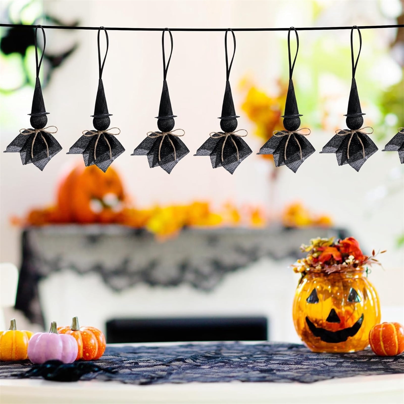 Vintage Halloween Decorations - Set of 4 Witch with Hats, Black Witches ...