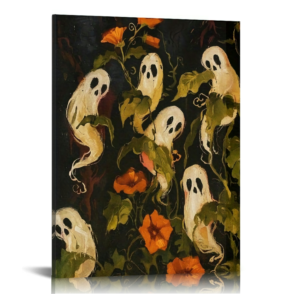 Vintage Halloween Ghost Canvas Wall Art Painting,Gothic Print Pictures ...