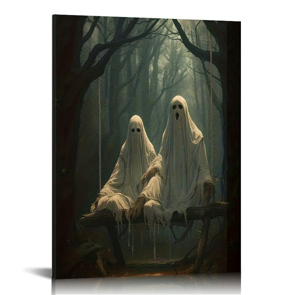 Vintage Halloween Ghost Canvas Wall Art Painting ，Gothic Print Pictures ...