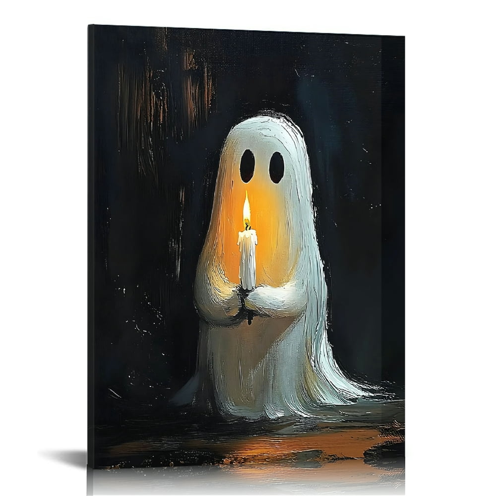 Vintage Halloween Ghosts, candles Canvas Wall Art Painting，Gothic Print ...