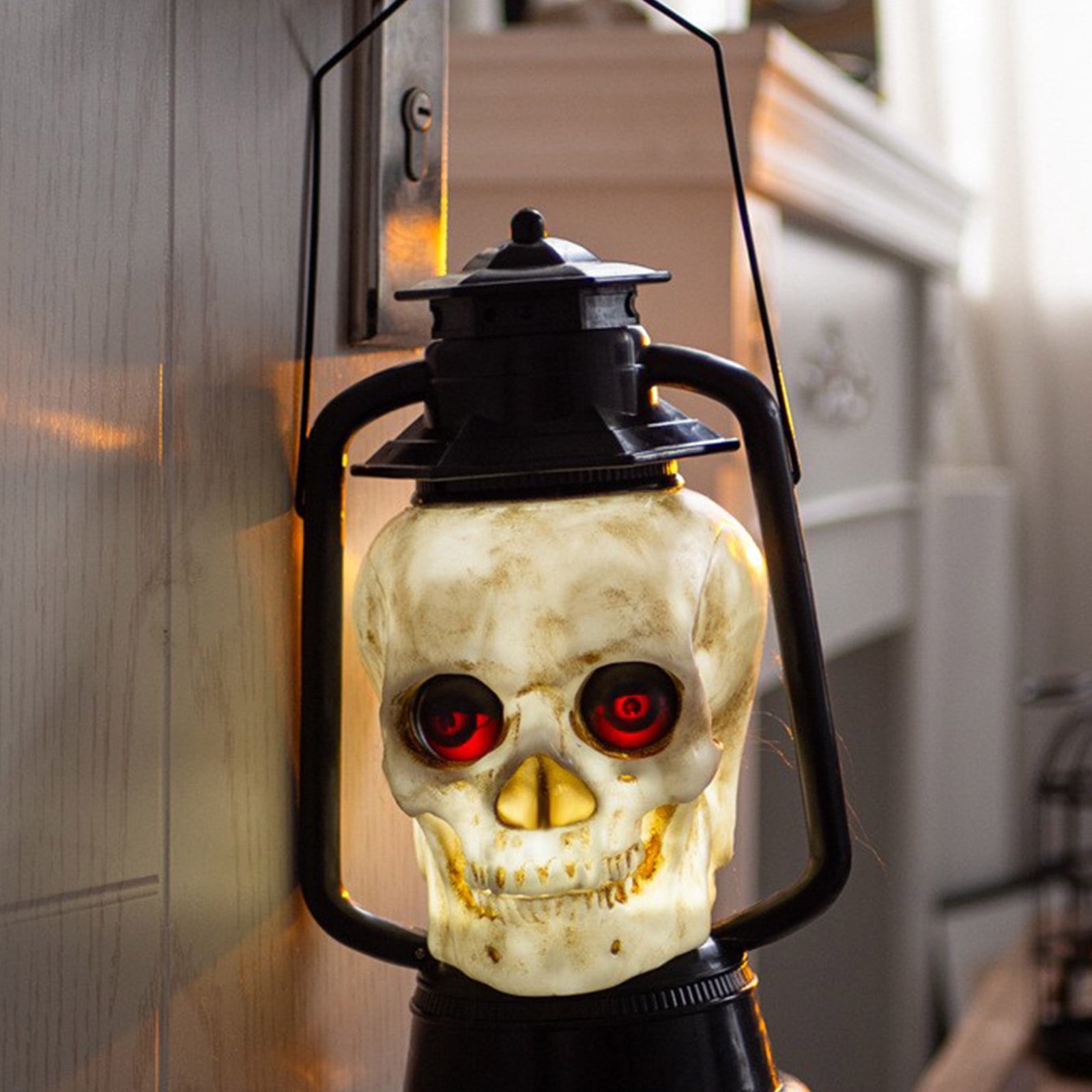 Vintage Halloween Metal Lantern, Handheld LED Light Decor with Witch ...