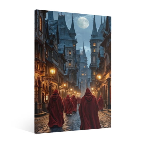 Vintage Halloween Red clothed messenger Canvas Wall Art Painting ...
