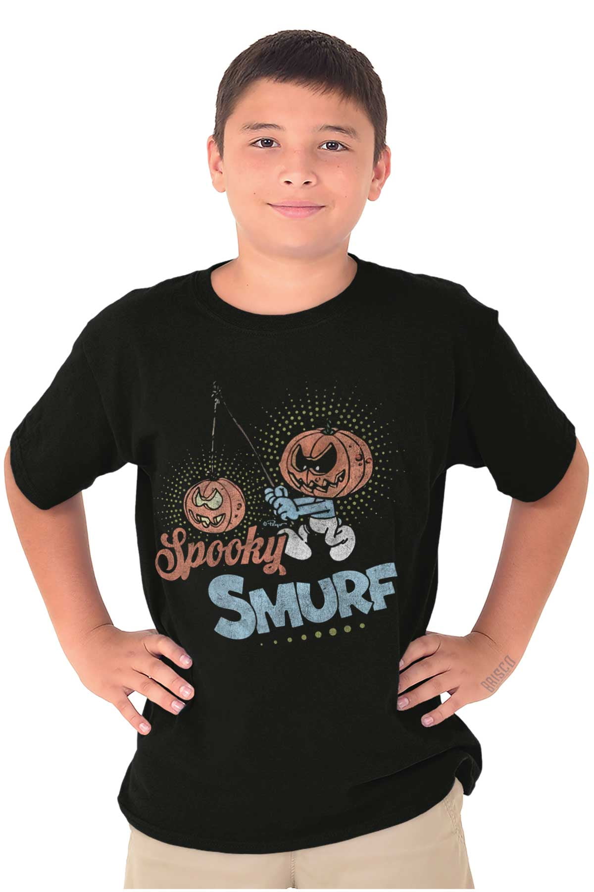Vintage Halloween Spooky Smurf Crewneck T Shirts Boy Girl Teen Brisco ...