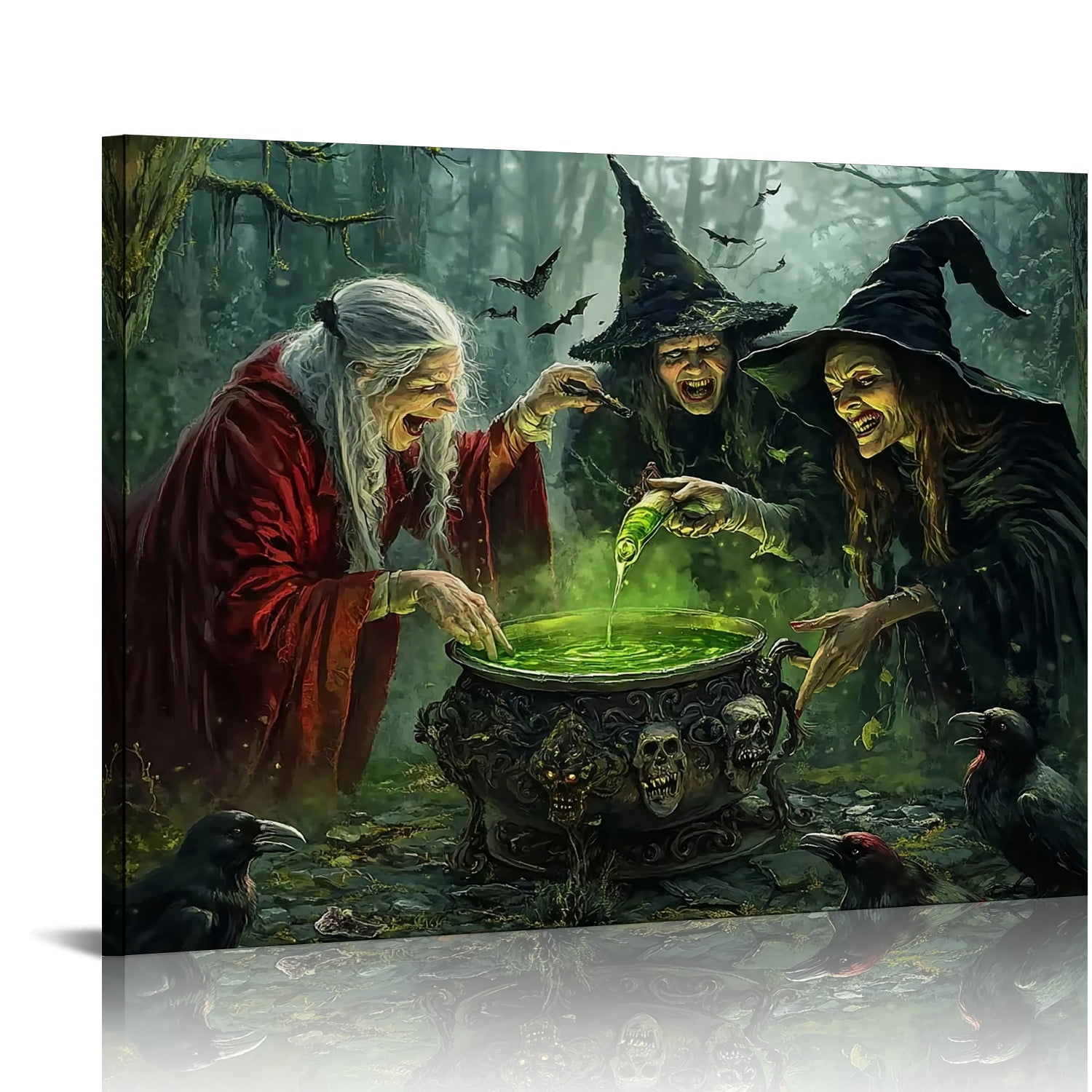Vintage Halloween Witch Canvas Wall Art Painting ，Gothic Print Pictures ...