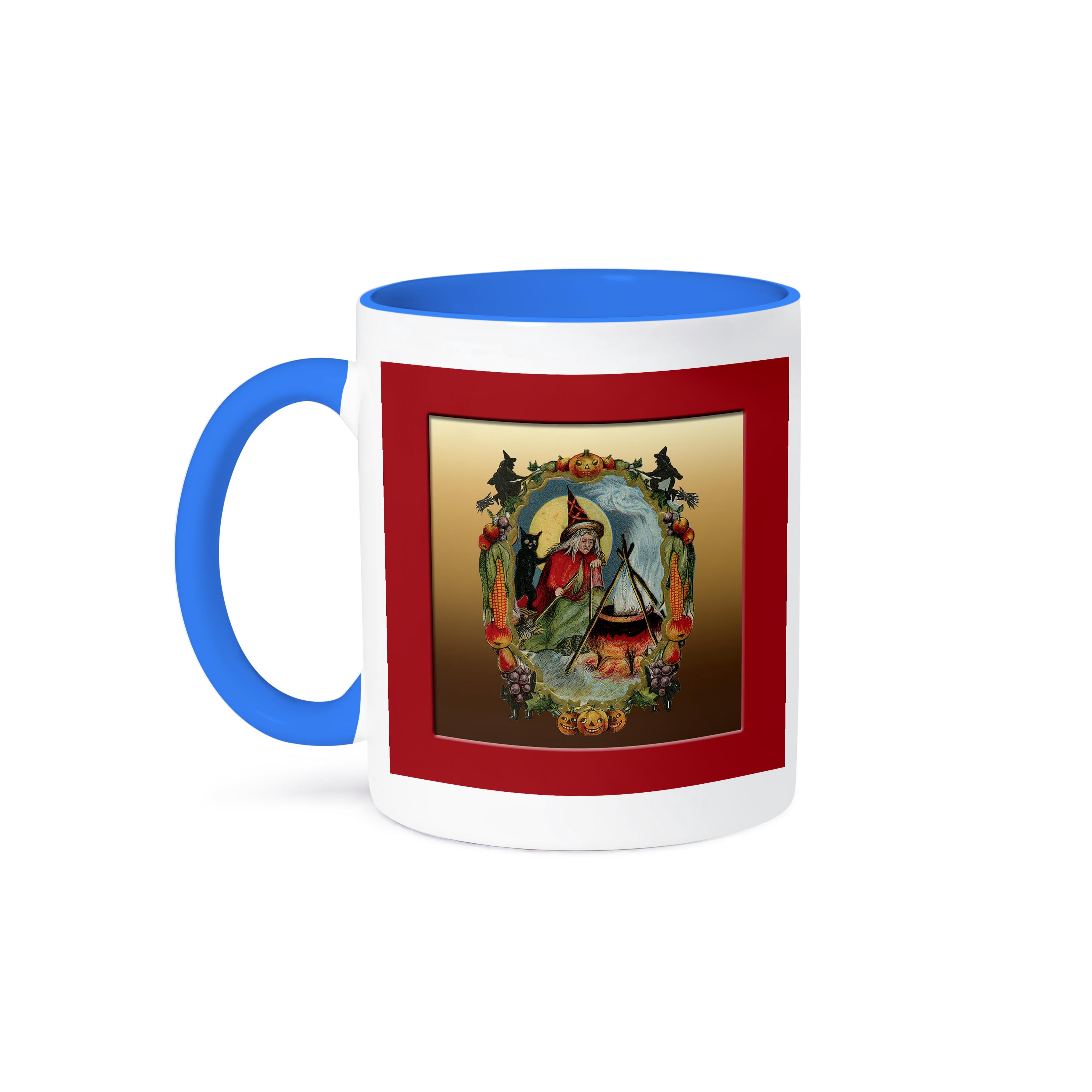 3dRose, Vintage Halloween Witch with a Cauldron Brewing with a Black ...