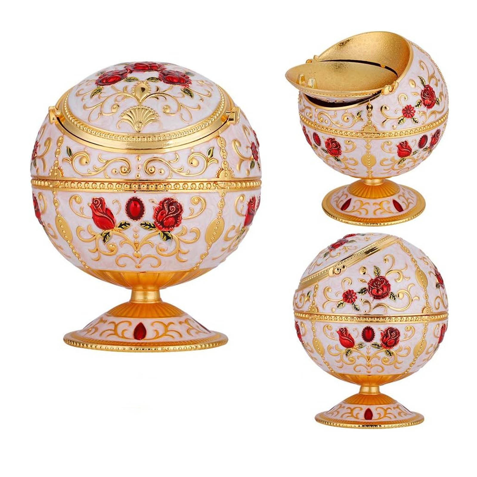 Vintage Handmade Crystal Glass Ashtray with Lid - Odor-Control European ...