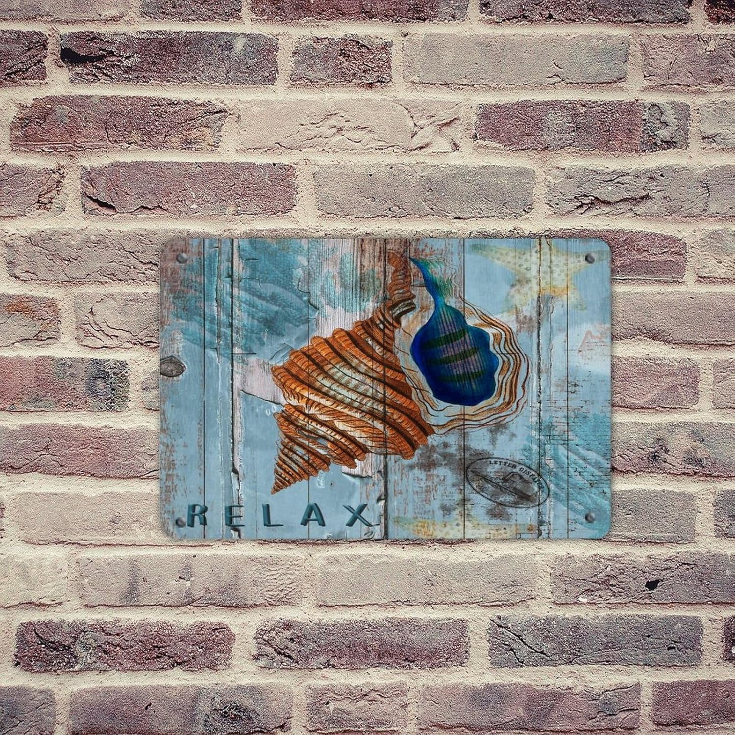 Vintage Hanging Metal Metal Sign Nautical Beach Ocean Theme Underwater ...