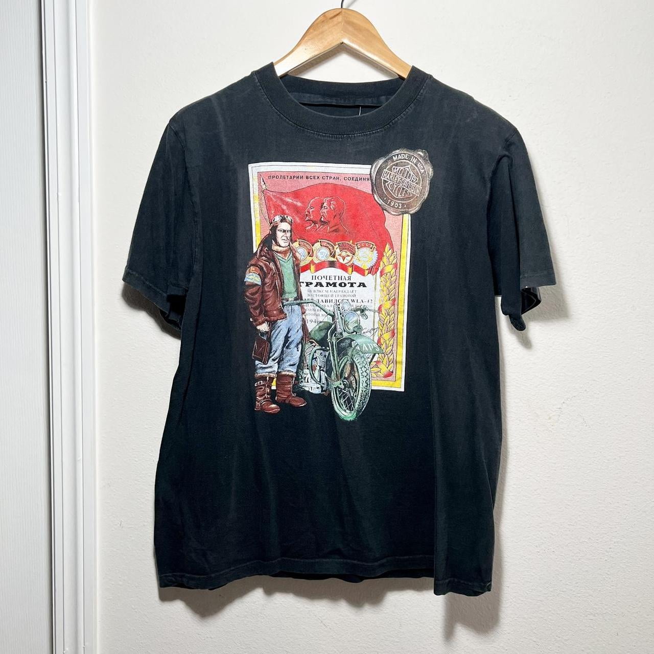 Vintage Harley Davidson Black Moscow Russia Tee Shirt - Walmart.com