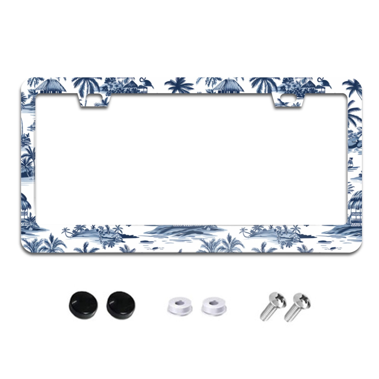 Vintage Hawaiian Scene License Plate Frames for Women Men Car Plate ...