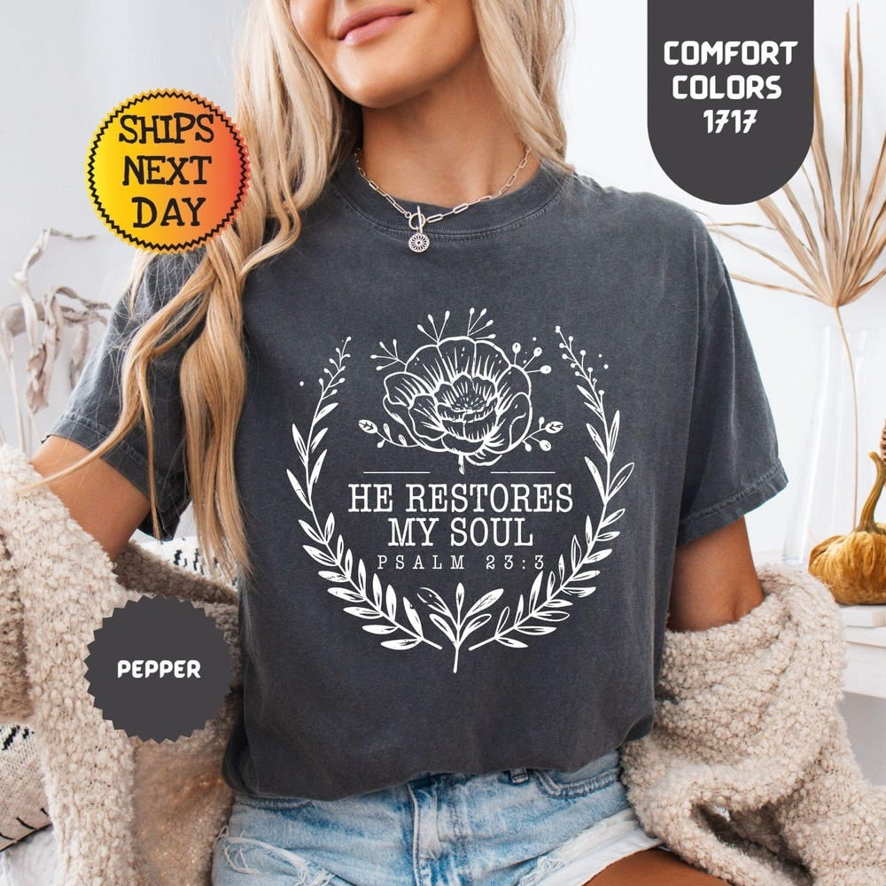 Vintage He Restores My Soul, Religious, Christian, Inspirational ...