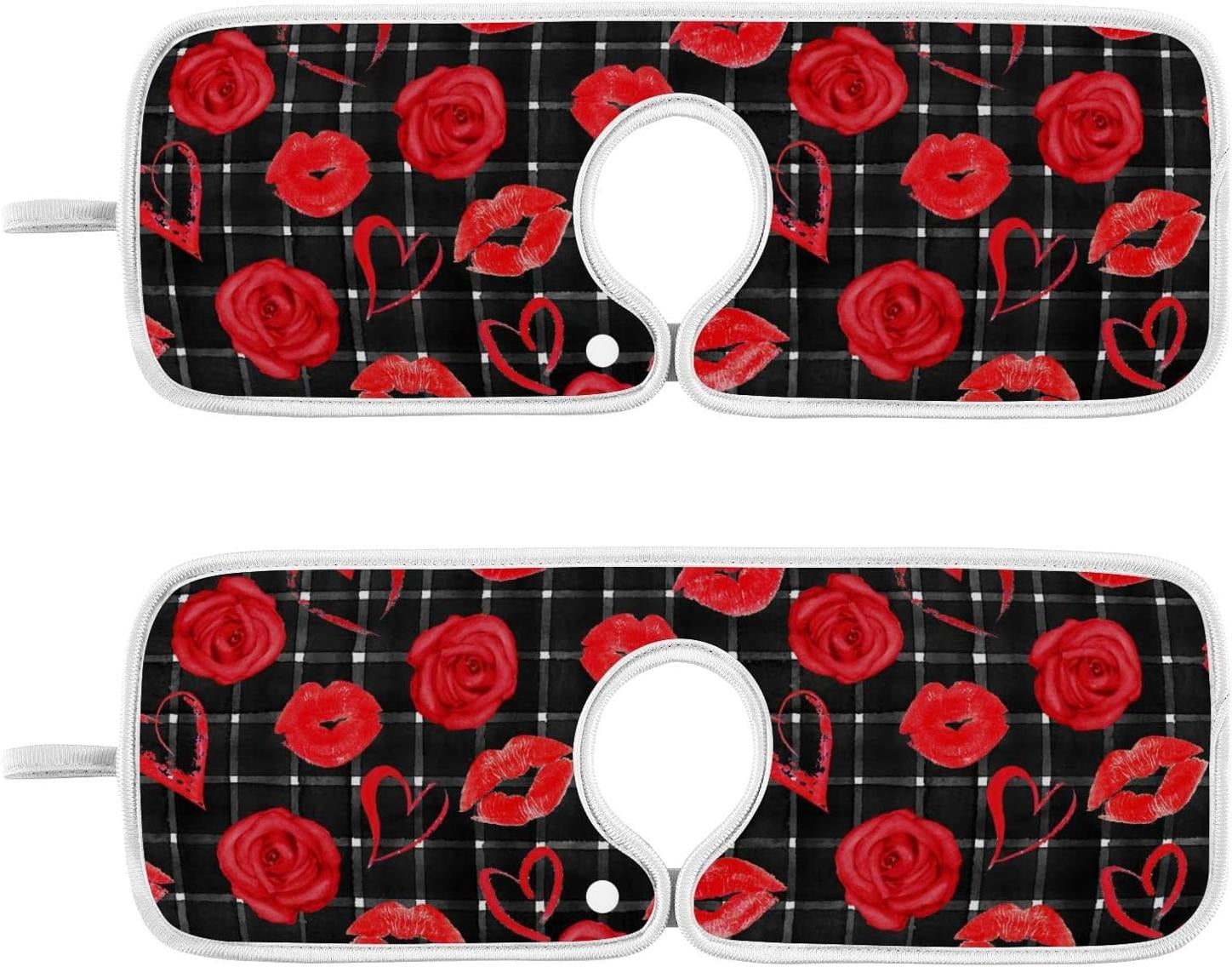 Vintage Hearts Roses Sink Splash Guard for Faucet 2 Packs Faucet ...