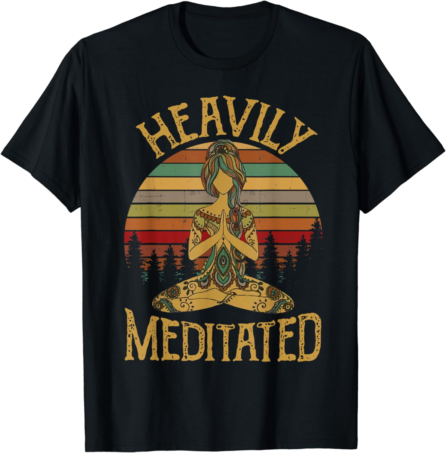Vintage Heavily Meditated Yoga Meditation Spiritual Warrior T-Shirt ...