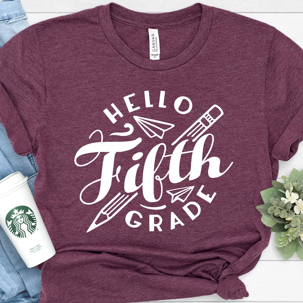 Vintage Hello Fifth Grade, School, Fifth Grade Gift, Back To School ...